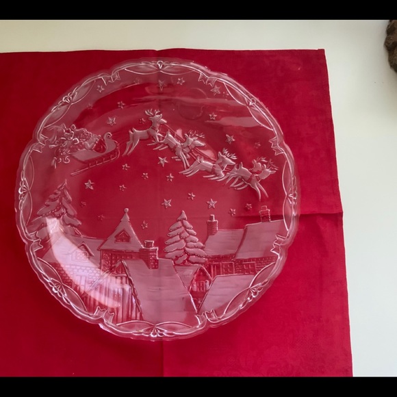 Kitchen | Large Glass Platter Beautiful Design 14 New | Poshmark